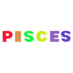 Rainbow Pisces Lettering Sticker