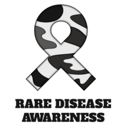Rare Disease Awareness Ribbon Lettering Sticker