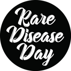 Rare Disease Day Lettering On Black Sticker