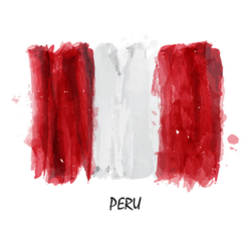 Realistic Watercolor Painting Flag Of Peru Sticker