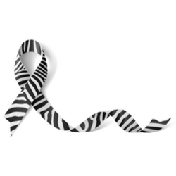Realistic Zebra Ribbon Awareness Sticker