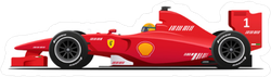 Red Formula 1 Race Car Sticker