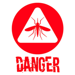 Red Mosquito Danger Sticker