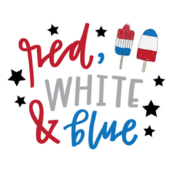 Red, White And Blue Patriotic Lettering Sticker
