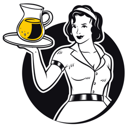 Retro 1950 Waitress Serving Lemonade Sticker