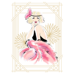 Retro Fashion: Glamour Girl Of 1920s Sticker