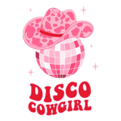 Retro Pink Disco Cowgirl Sticker