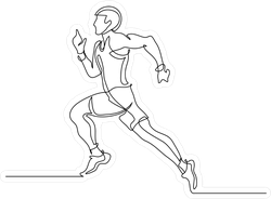 Runner Continuous Line Drawing Sticker