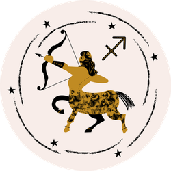 Sagittarius Cute Emblem Shoots A Bow Sticker