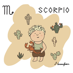 Scorpio Baby Zodiac Cute Hand Drawn Sticker