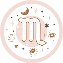 Scorpio Horoscope Sign On Pink Sticker