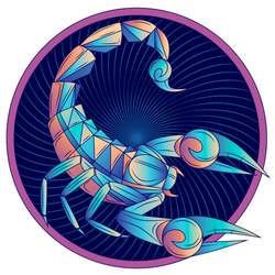 Scorpio Zodiac Sign Futuristic Blue Scorpion Sticker