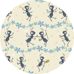 Seamless Pattern With Dancing Ants Sticker