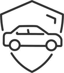 Shield And Car Line Art Sticker