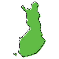 Simple Outline Map Of Finland Green Sticker