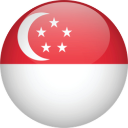 Singapore Flag Round Glossy Button Sticker