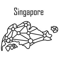 Singapore Map Icon Sticker