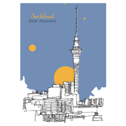Sketch Of Auckland, New Zealand Sticker