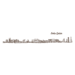 Sketch Of Doha City Qatar Skyline Sticker