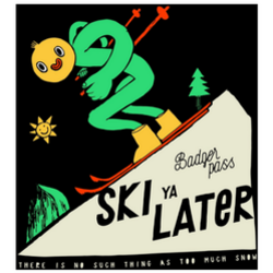 Ski Ya Later Silly Typography Sticker