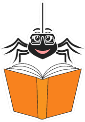 Spider Reading a Book Sticker