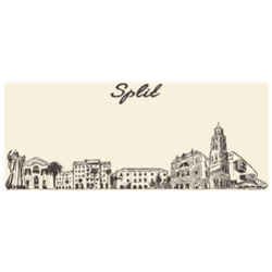 Split Skyline, Croatia, Hand Drawn Sticker