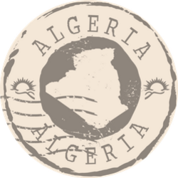 Stamp Postal Map Of Algeria Sticker