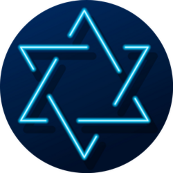 Star Of David Neon Sign Sticker