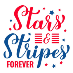 Stars And Stripes Forever Patriotic Lettering Sticker
