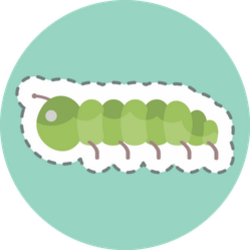 Sticker Line Cut Caterpillar Sticker