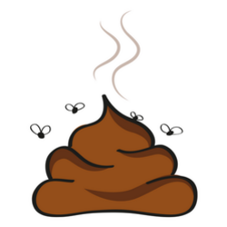 Stinking Poop Icon With Flies Sticker
