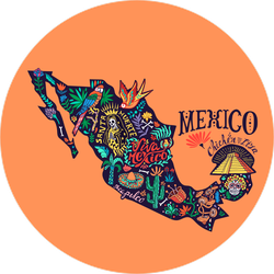 Stylized Map Of Mexico Sticker