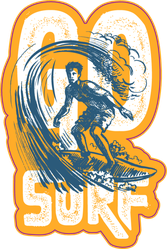 Surfer Go Surf Sticker