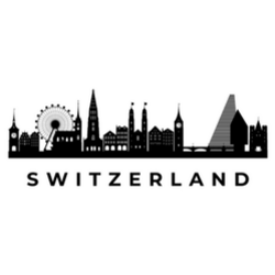 Switzerland Skyline Travel Sticker