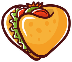 Taco Love Heart Sticker