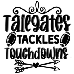Tailgates Tackles Touchdowns Football Lettering Sticker
