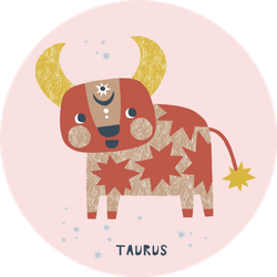 Taurus Zodiac Character Nursery Poster Sticker