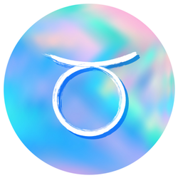 Taurus Zodiac Sign Holographic Circle Sticker