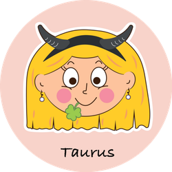 Taurus Zodiac Sign In Cartoon Cute Style Sticker