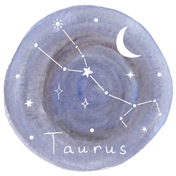 Taurus Zodiac Sign Watercolor Constellation Sticker