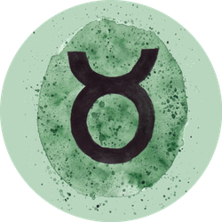 Taurus Zodiac Sign Watercolor Earth Symbol Sticker