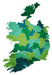 Textured Map of Ireland Sticker
