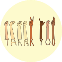 Thank You American Sign Language Sticker