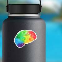 Watercolor Rainbow Brain Sticker