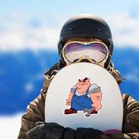 Colorful Illustration Of A Cartoon Grumpy Mechanic Sticker