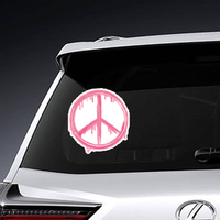 Pink Dripping Peace Sign Sticker