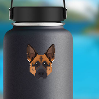 Pixel Art German Shepherd Head Sticker