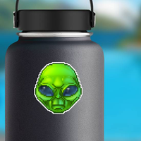 Pixel Art Green Alien Sticker