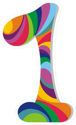 Tie Dye Number 1 Sticker