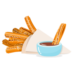 Traditional Spanish Sweet Churro Dessert Sticker